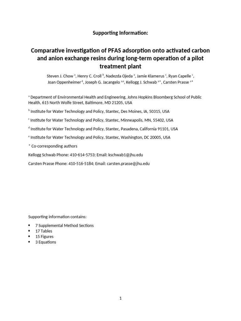 Comparative Investigation of PFAS Adsorption Onto Activated Carbon and ...