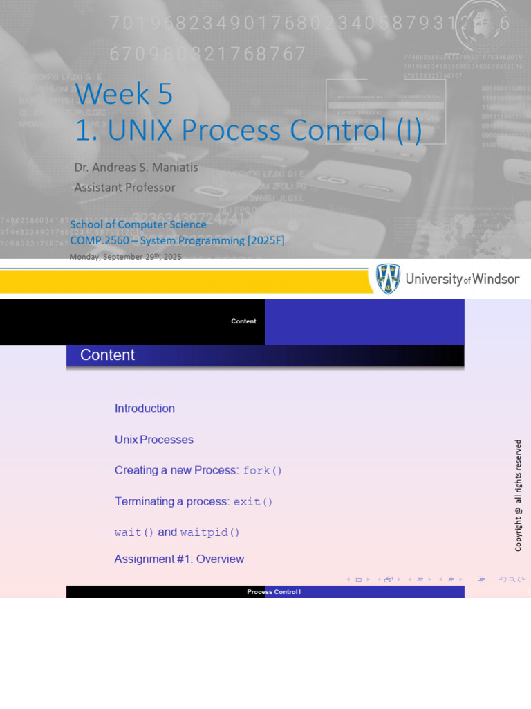 5.1. COMP.2560 - UNIX Process Control (I) | PDF | Process (Computing ...