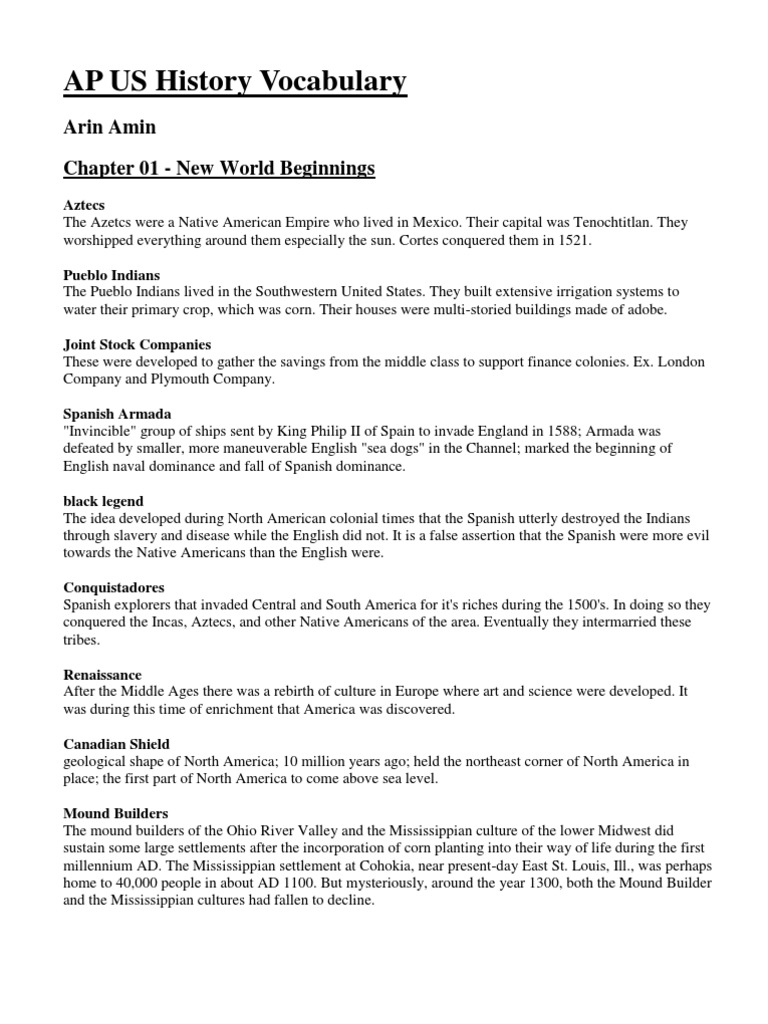 AP US History Vocabulary | PDF | American Revolution | Massachusetts ...