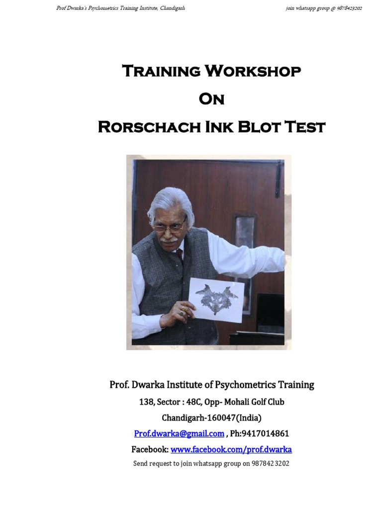 Rorschach Training Workshop Material-1-24!1!15 | PDF | Psychology ...