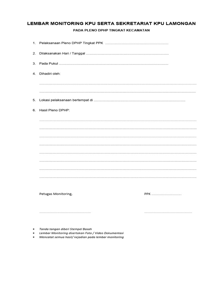 Lembar Monitoring DPHP PPK | PDF