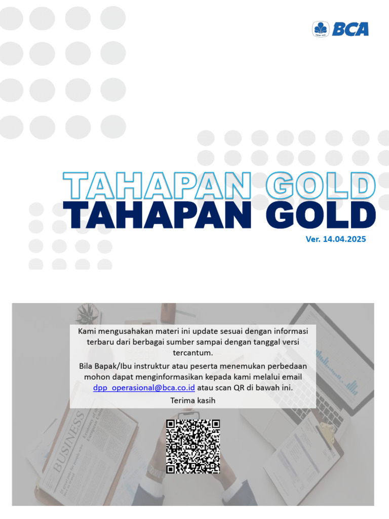 Setoran Awal Rekening Tahapan Gold BCA | PDF