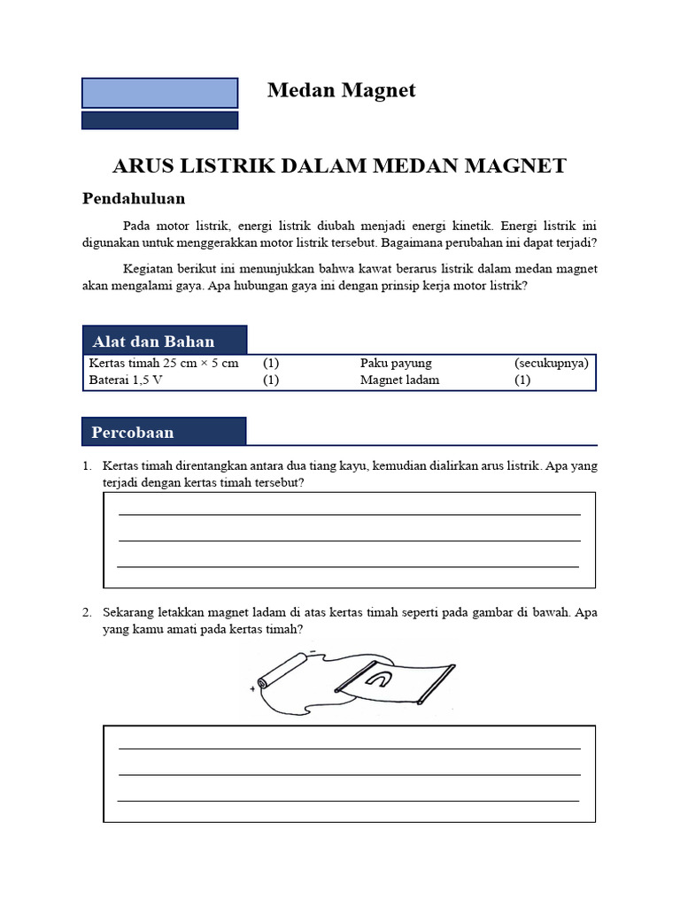 Arus Listrik Dalam Medan Magnet | PDF
