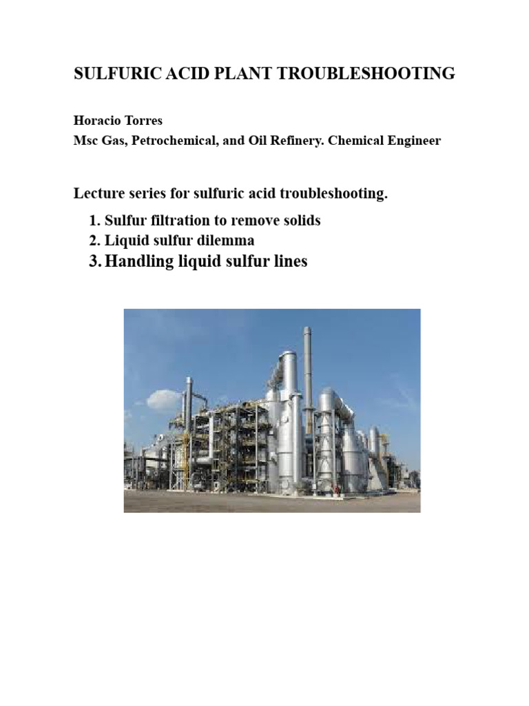 Sulfuric Acid Plant Troubleshooting | PDF | Filtration | Liquids