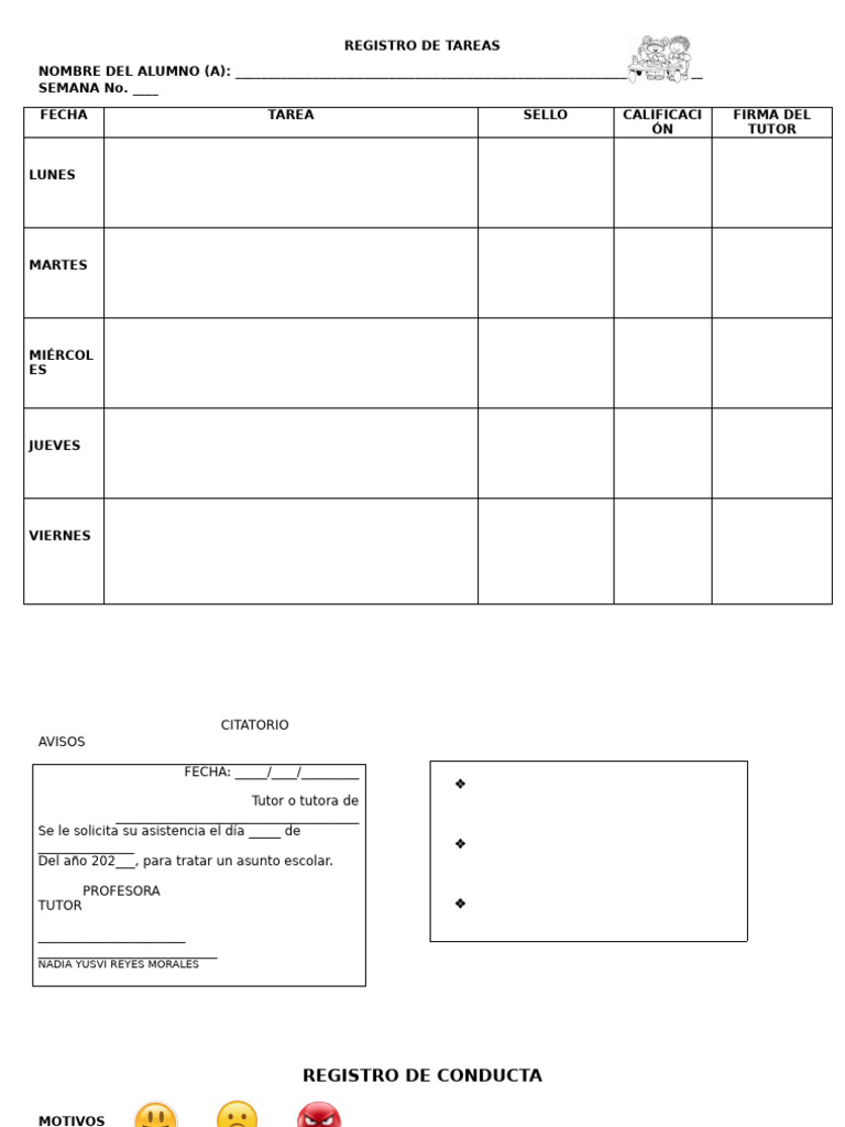 Registro de Tareas | PDF