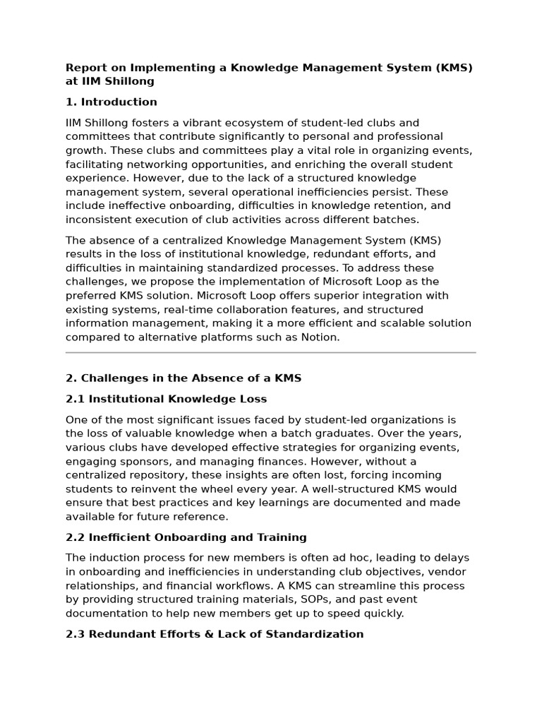 Section4 Group4 Report KMS | PDF | Share Point | Business