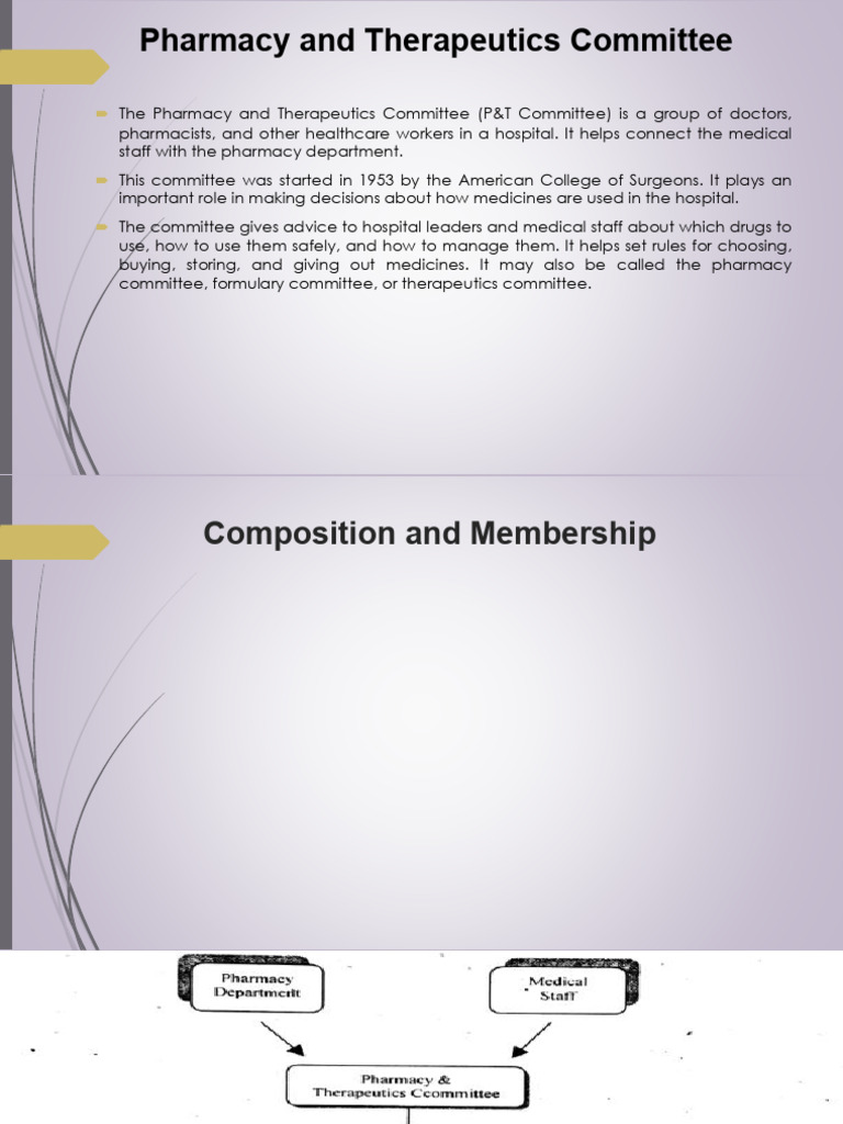 6 - Pharmacy and Therapeutics Committee.. | PDF | Pharmacy | Medical ...