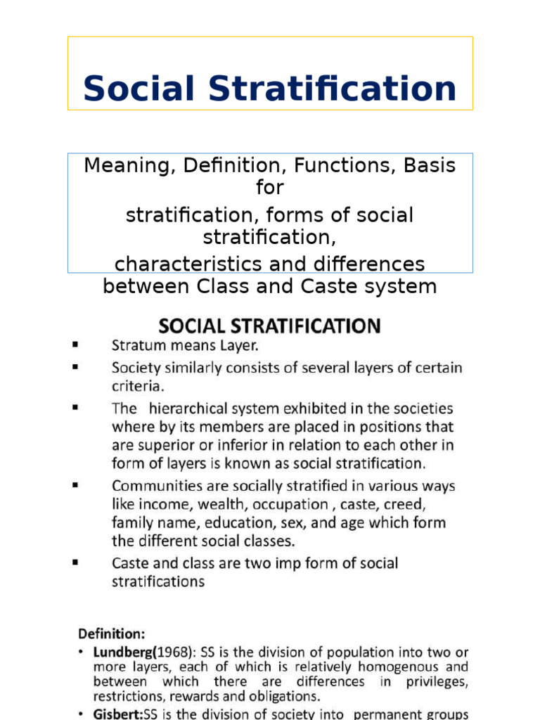 Social Stratification | PDF