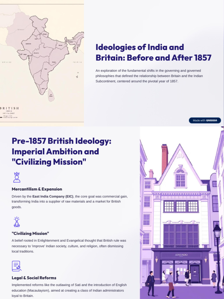 Ideologies of India and Britain Before and After 1857 | PDF ...