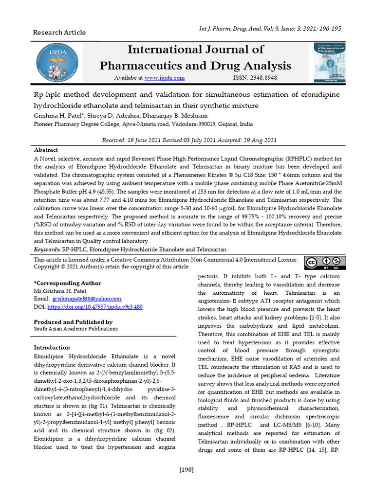 RP HPLC Method Development and Validatio 68345d90 | PDF | High ...