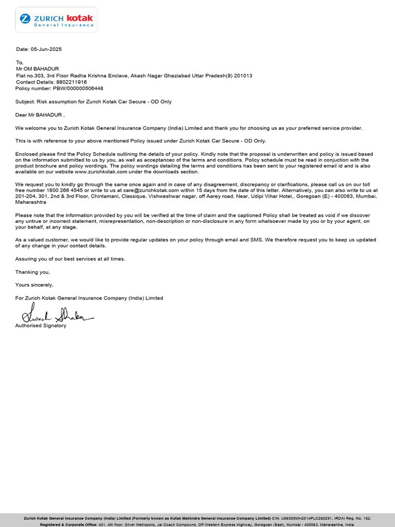 Om PolicySoftCopy 837354261 | PDF | Insurance | Deductible