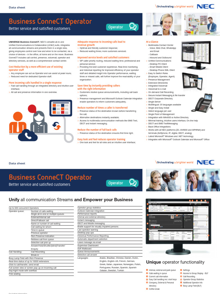 NEC Business ConneCT Overview | PDF | Voicemail | Call Centre