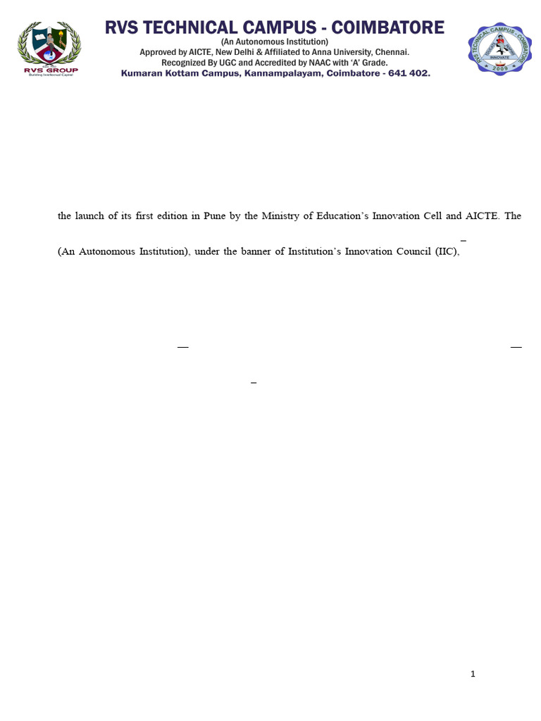 Internal Hackathon SIH 2025 Report | PDF