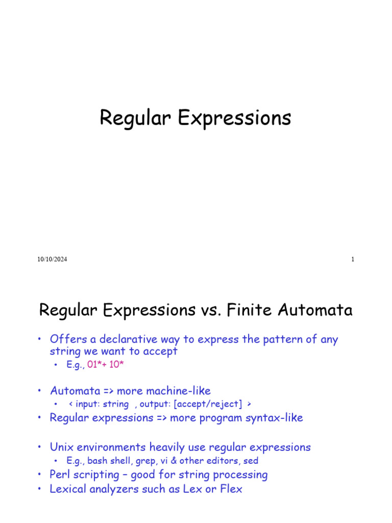 2 Regular Expressions | PDF | Formalism (Deductive) | Grammar