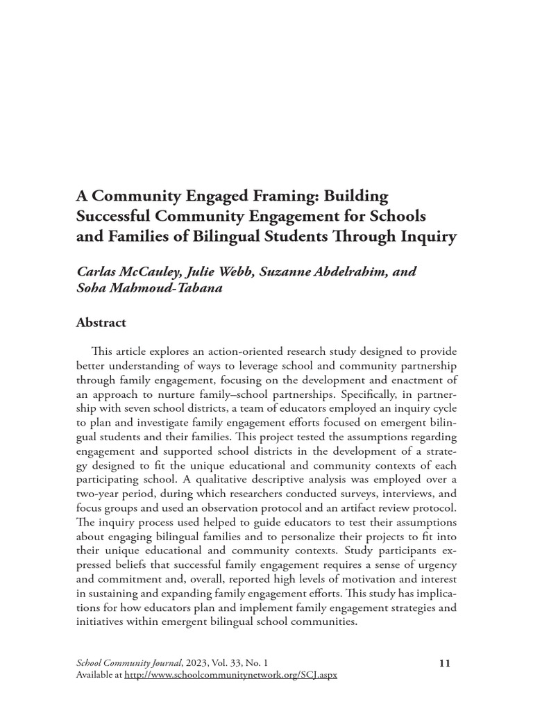 EJ1391462 Community Engagement | PDF | Multilingualism | Teachers