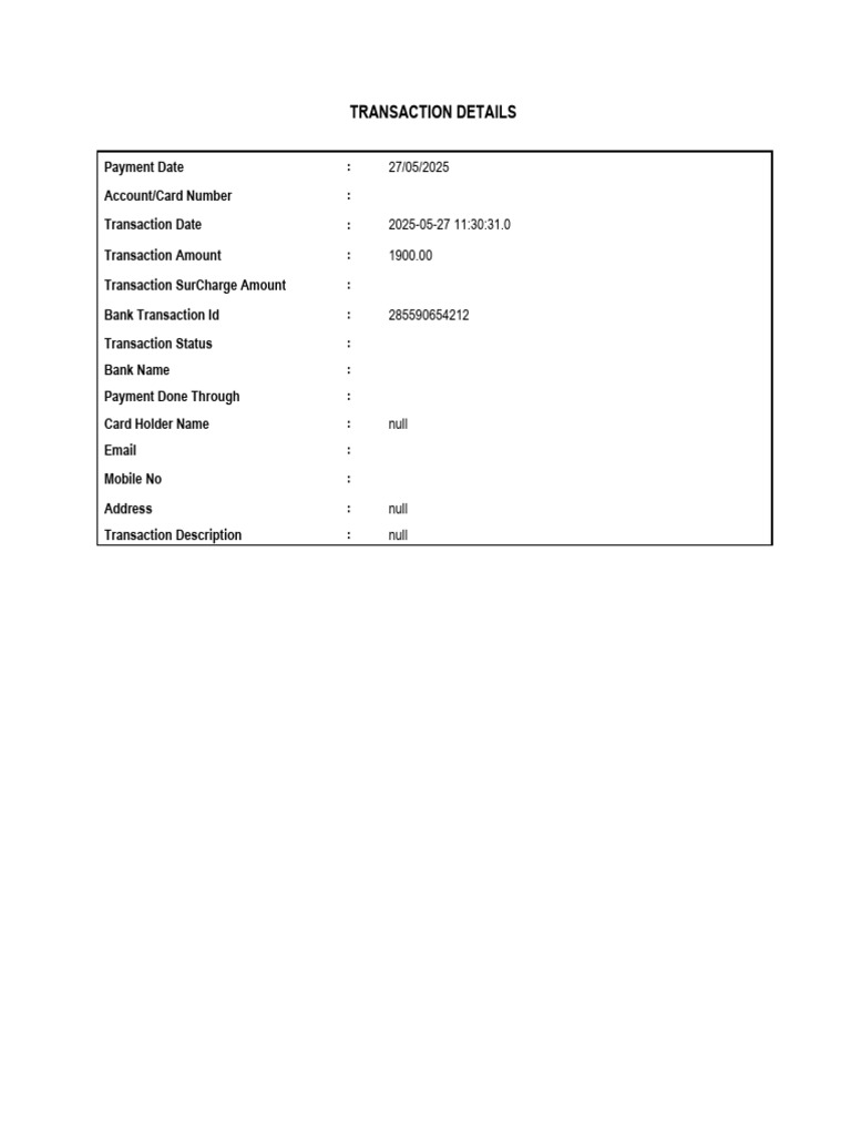 Transaction Details | PDF