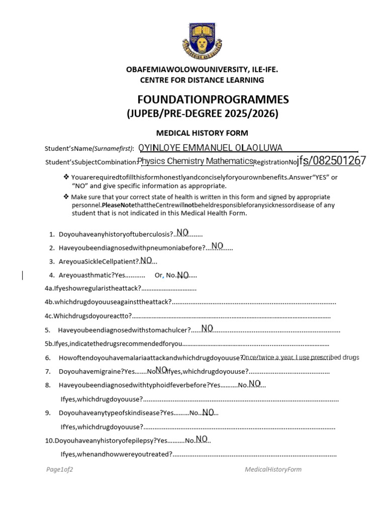 Medical Biodata Form for Students | PDF | Chess Openings | Chess