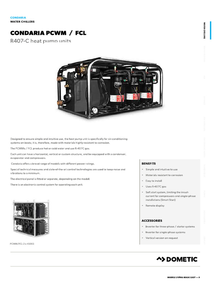 Condaria PCWM-FCL R407-C Heat Pump Units | PDF