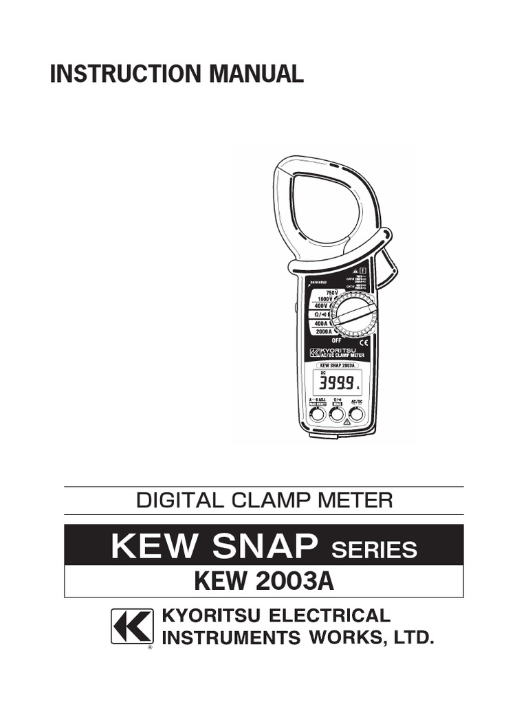KEW 2003A Digital Clamp Meter Manual | PDF