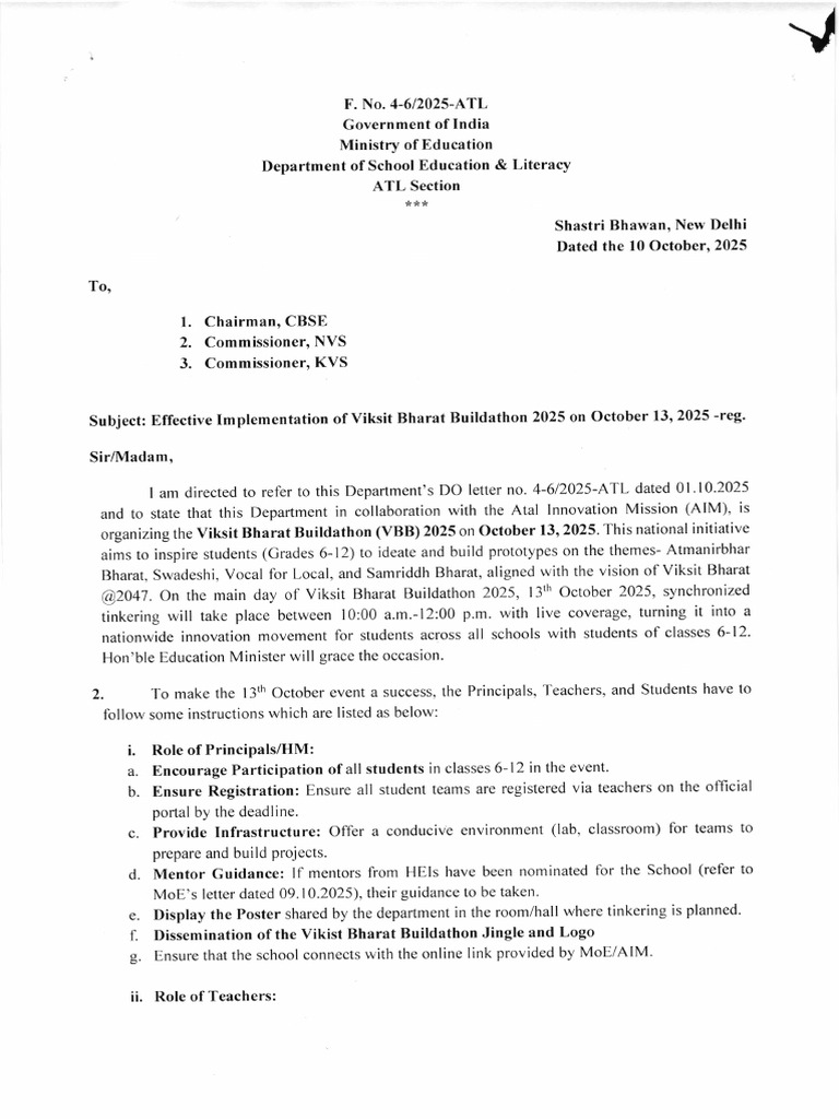 Vikshit Bharat Buildathon 2025 Autonomous Bodies | PDF