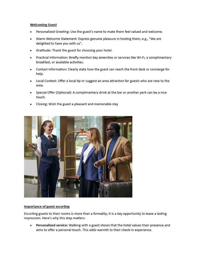 Effective Guest Welcoming Strategies | PDF