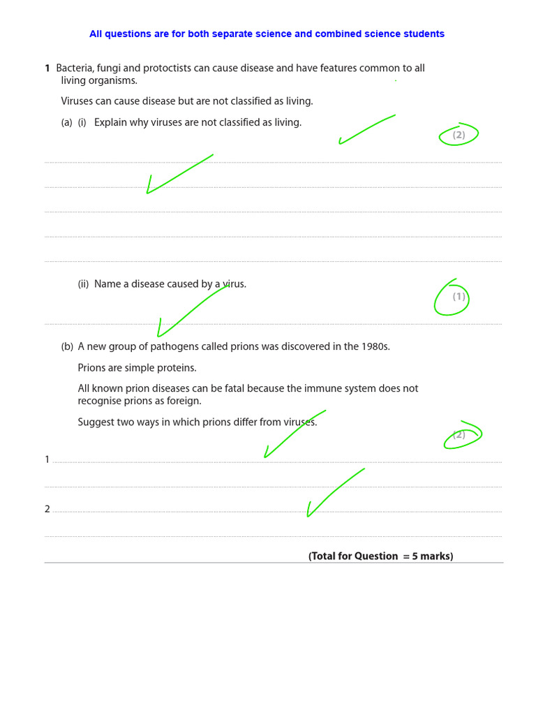 Variety of Living Organisms QP Answered | PDF | Heart | Vein