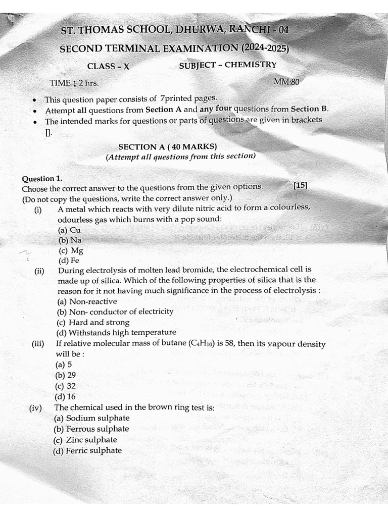 Class 10 Last Year | PDF