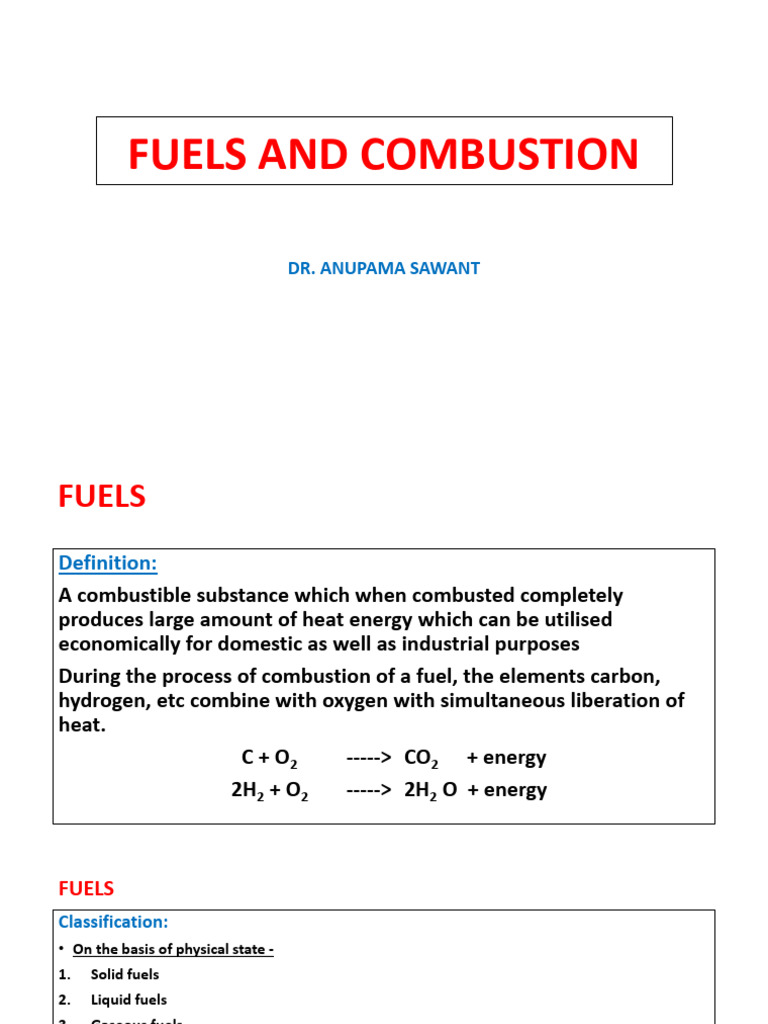 Fuels and Combustion - Lecture 1 | PDF | Fuels | Combustion