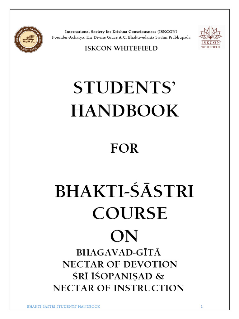 ISKCON Whitefield Bhndbook | PDF | Indian Religions