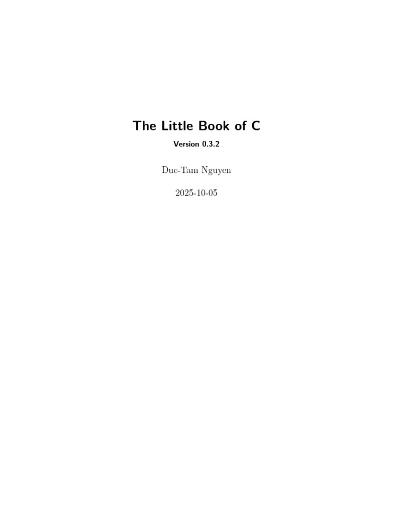 The Little Book of C | PDF | Pointer (Computer Programming) | Control Flow