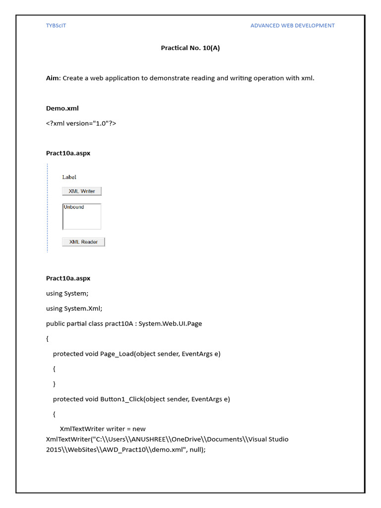 Practical No 10 | PDF