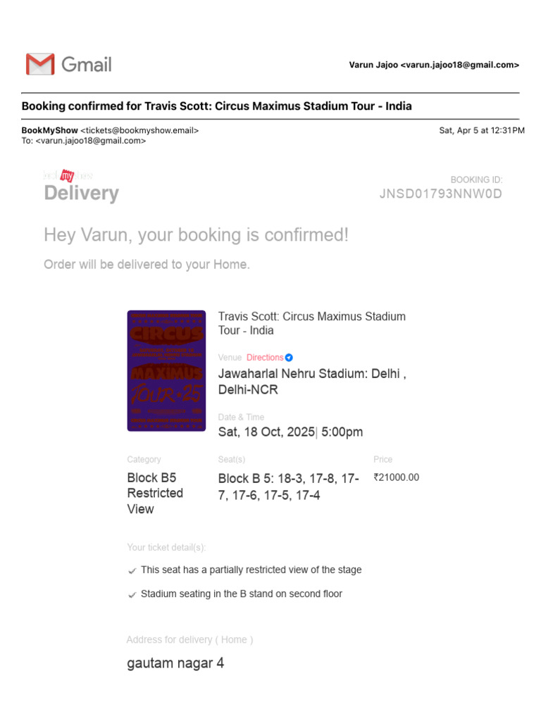 Travis Scott India Tour Ticket Details | PDF | Emergency Management ...