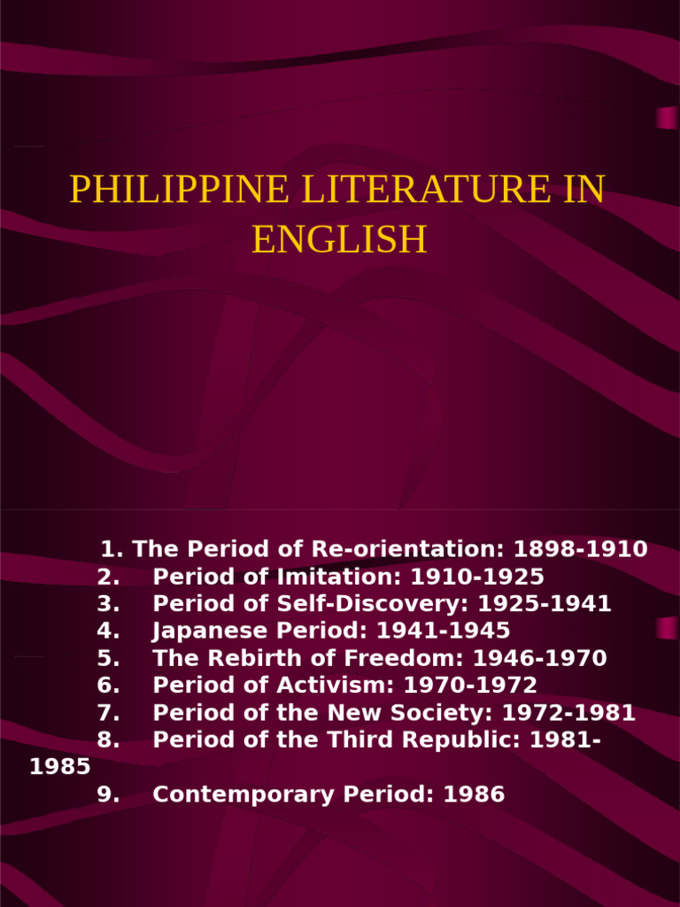 Intro To Philippine Literature in English | PDF | Philippines | Poetry