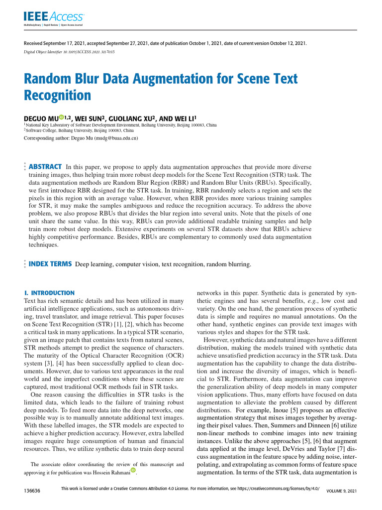Random Blur Techniques for Text Recognition | PDF | Computer Vision ...