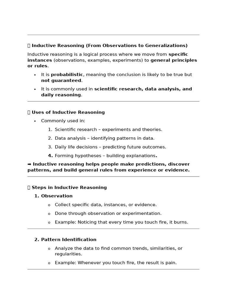 Inductive vs. Deductive Reasoning Explained | PDF | Inductive Reasoning ...