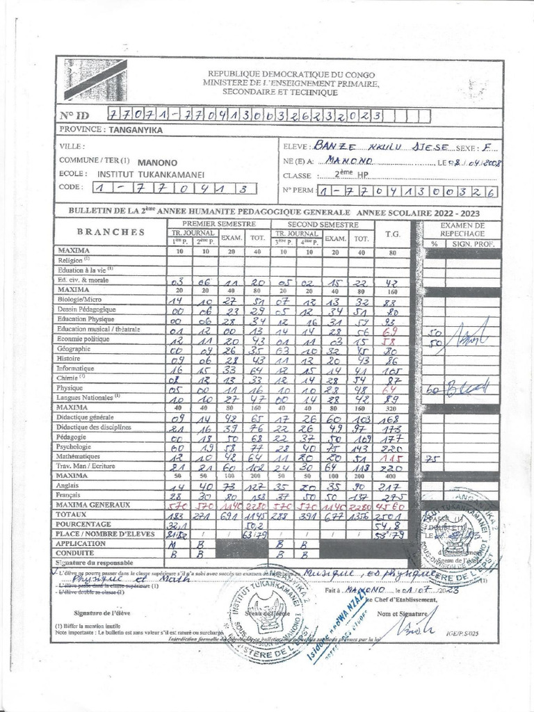 Dossier Banze Nkulu Djese - 030237 | PDF