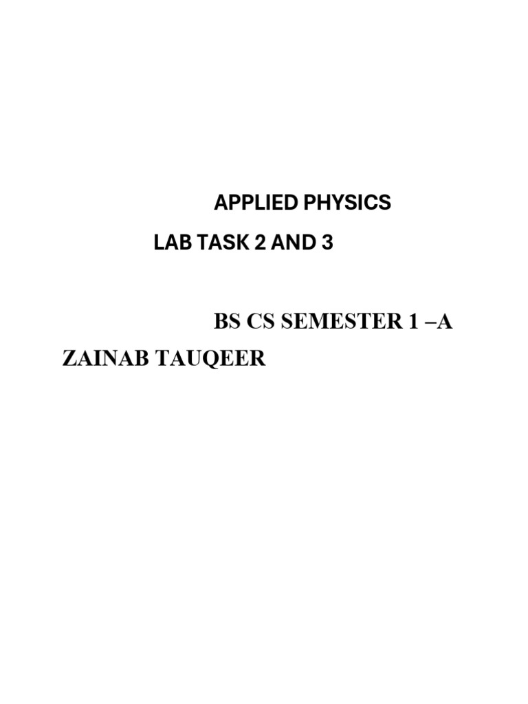 Applied Physics Lab: Calipers & Micrometer | PDF