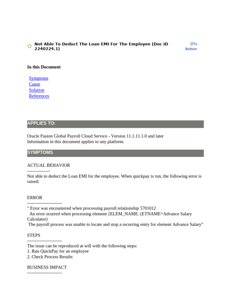 Loan EMI Deduction Error in Payroll | PDF | Payroll | Computing