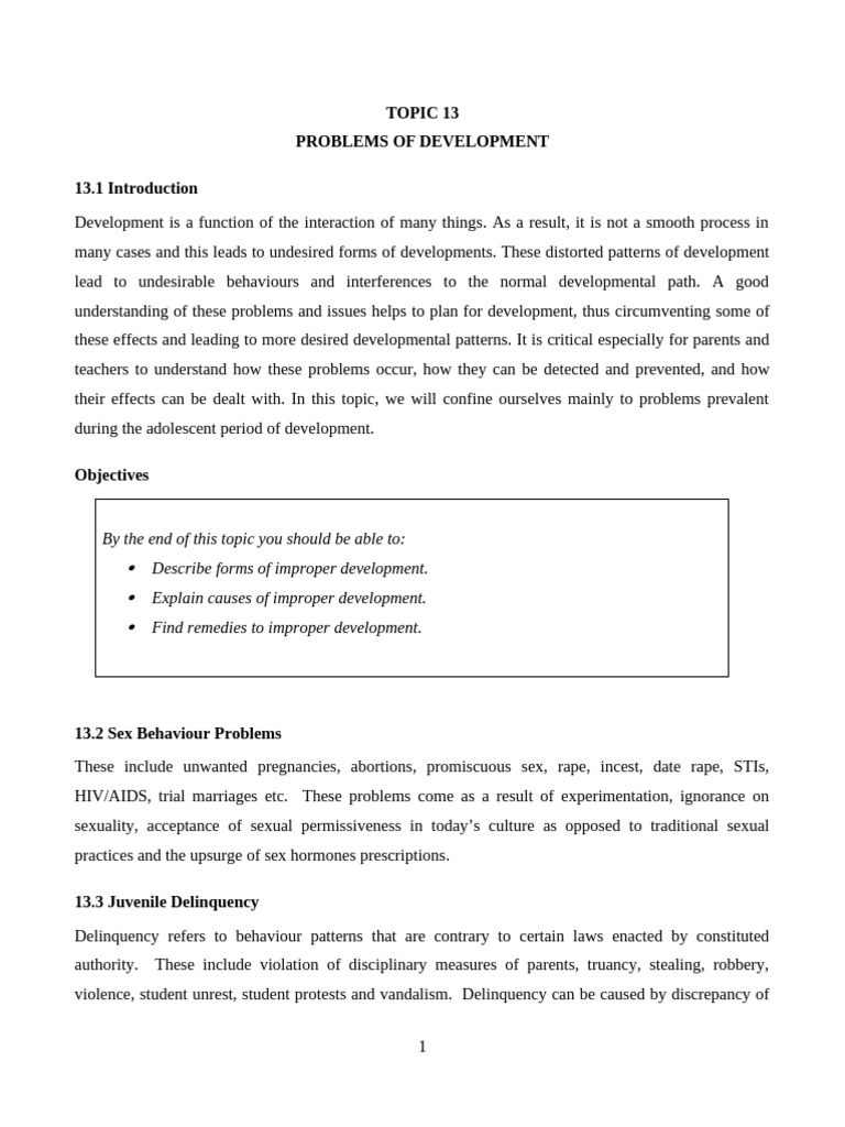 Adolescent Development Problems Explained | PDF | Adolescence ...