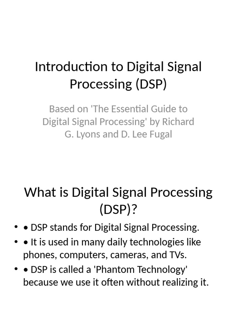 Introduction To DSP Slides | PDF