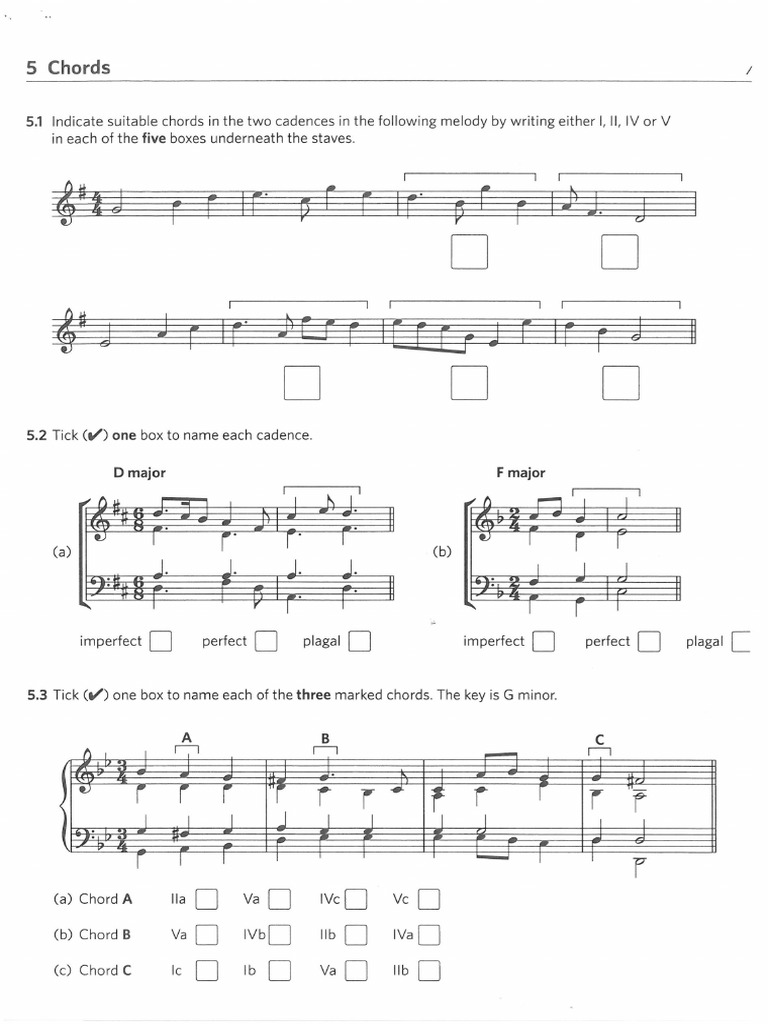 Chord Identification and Cadences Guide | PDF