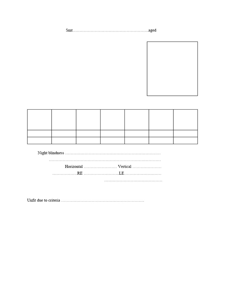 Driving Visual Standards Certificate | PDF