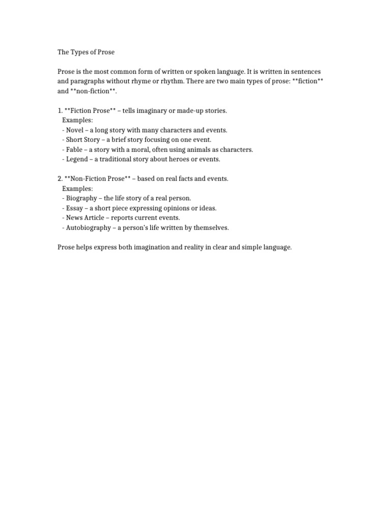 The Types of Prose | PDF