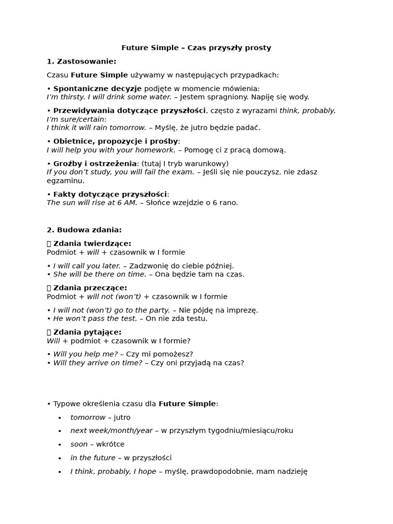 Future Simple + Be Going To | PDF