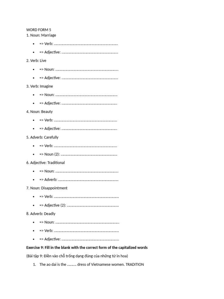 Word Form 5 | PDF