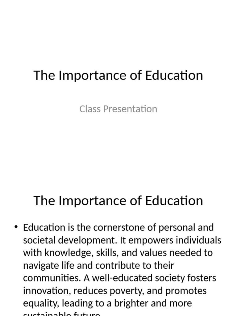 The Importance of Education | PDF