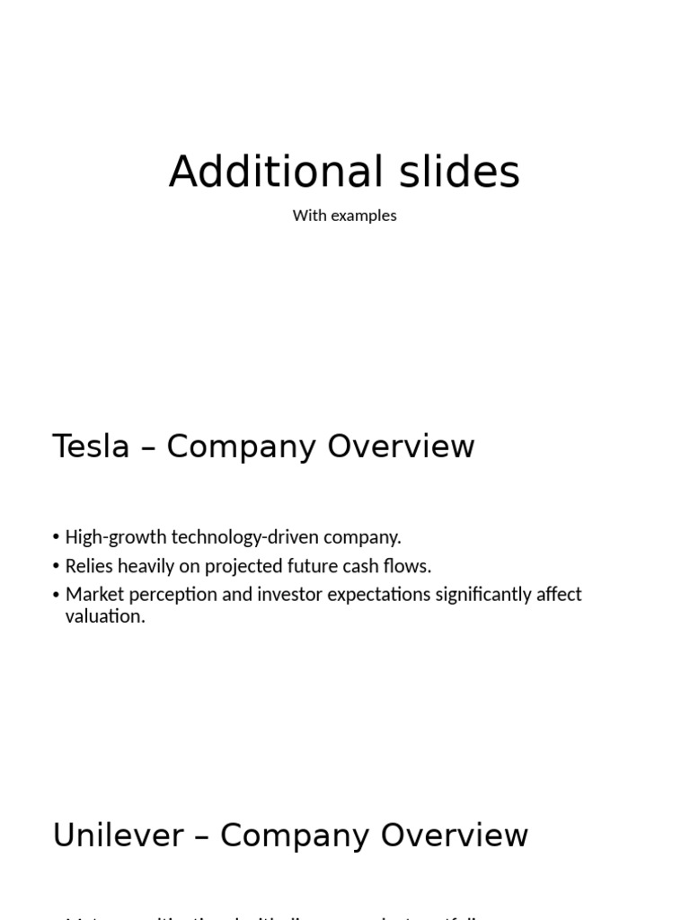 Tesla unilever valuation comparison | PDF