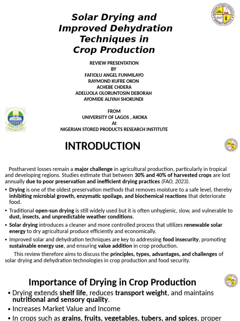 Solar Drying Techniques for Crop Preservation | PDF | Clothes Dryer ...