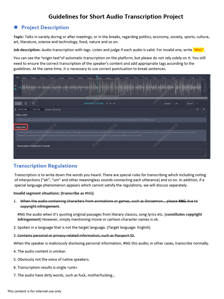 Guidelines for Audio Transcription-Eng Ver Udated on 5.30. | PDF ...