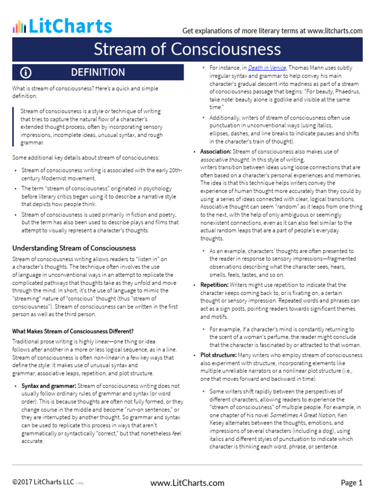 Understanding Stream of Consciousness Writing | PDF | Thought